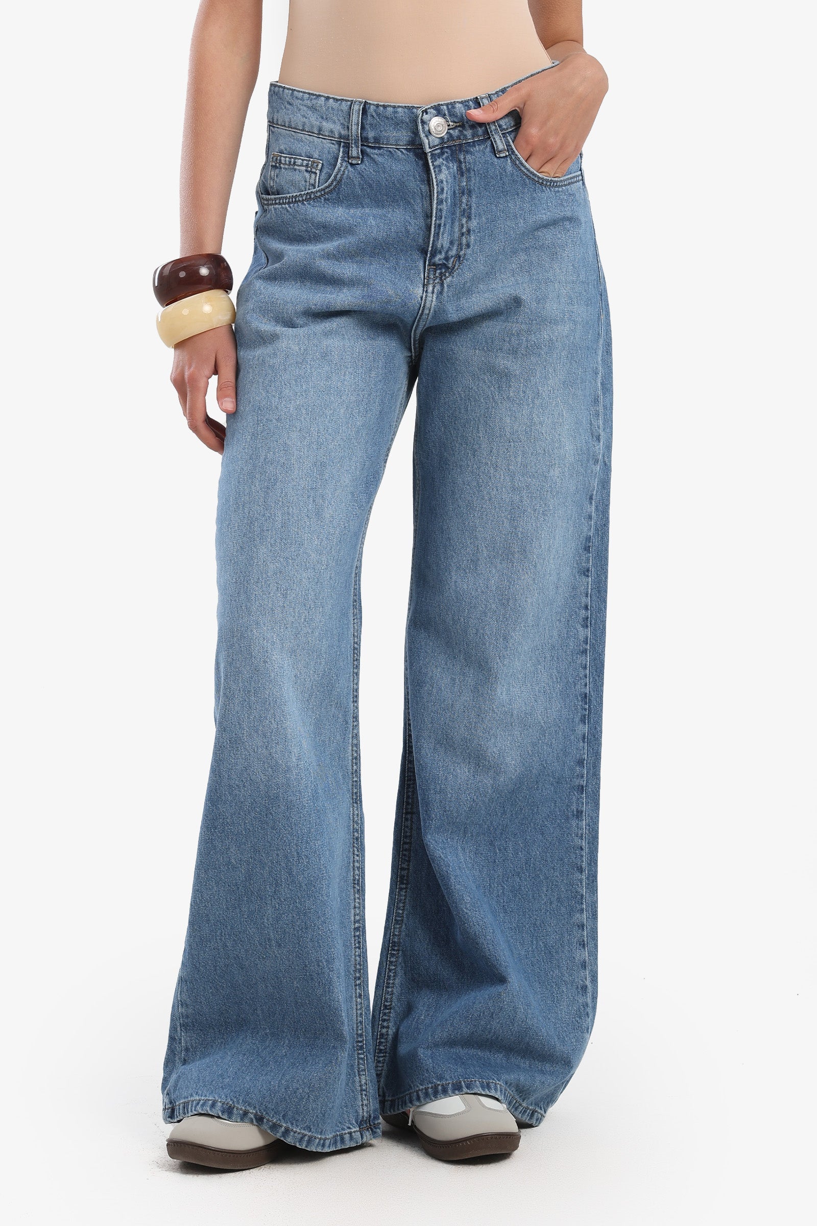 Denim Pants with Button Closure – MALABISY