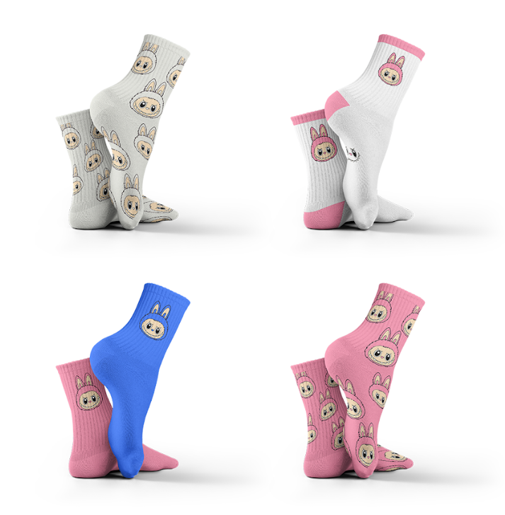 Cotton Labubu Crew Socks – Set of 4 – MALABISY